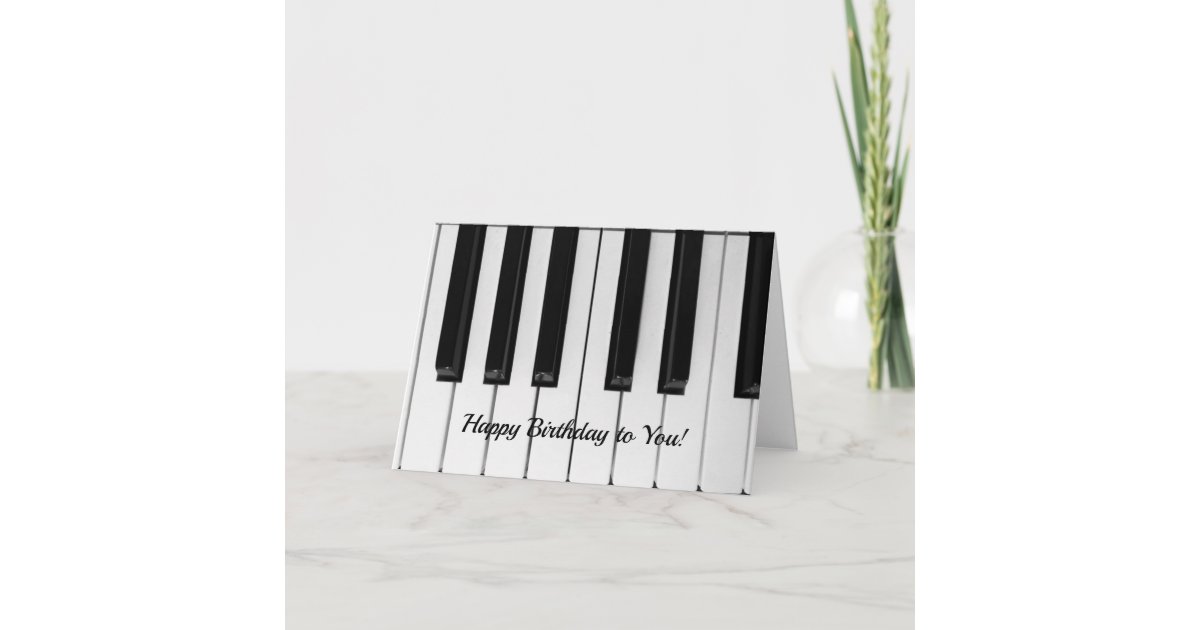 Happy piano keys music card | Zazzle