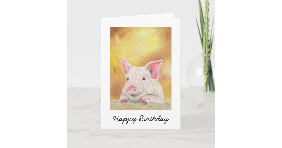 Happy Piglet Birthday Card | Zazzle.com