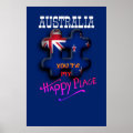 Happy Place Australian 3D Hashtag Flag Colors Poster | Zazzle
