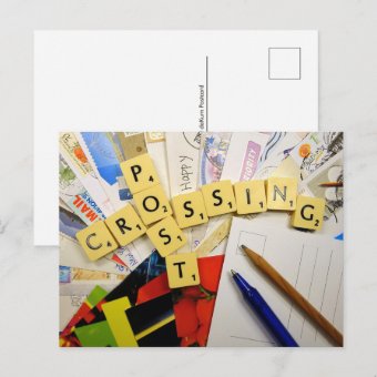Happy Postcrossing crossword postcard | Zazzle