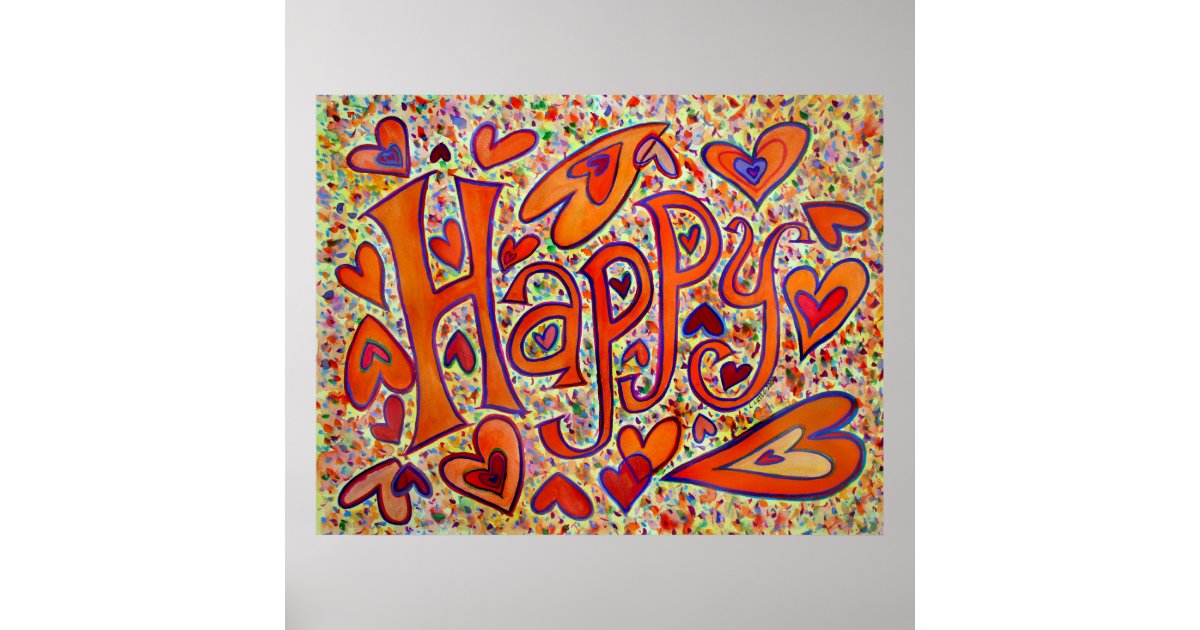 Happy Poster Print | Zazzle