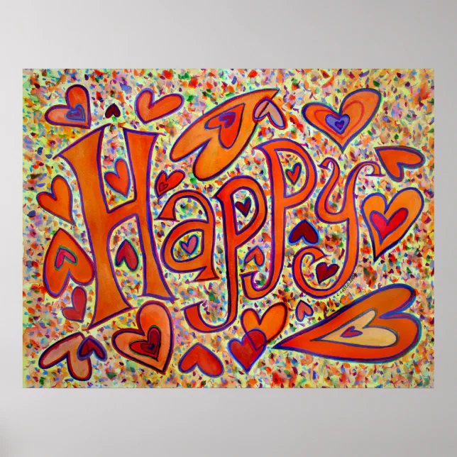 Happy Poster Print | Zazzle