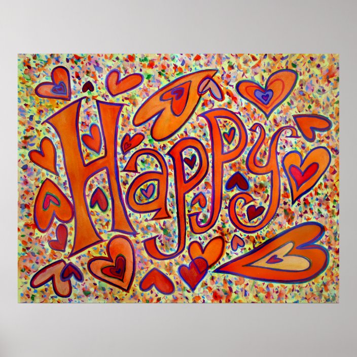Happy Poster Print | Zazzle.com