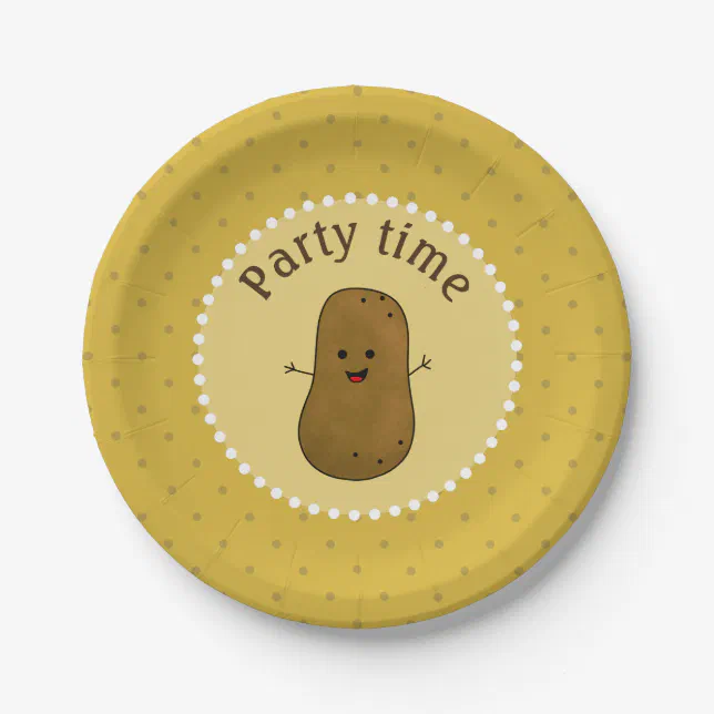 Happy Potato Party Time Paper Plates | Zazzle