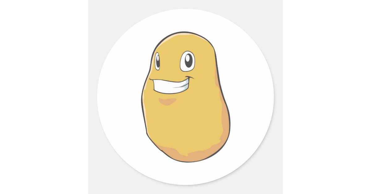Happy Potato Smiling Classic Round Sticker | Zazzle