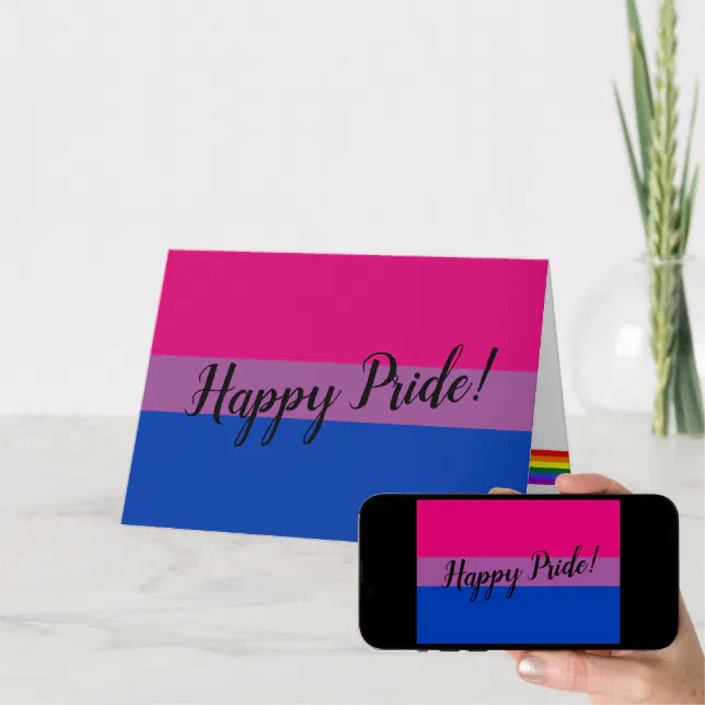 Happy Pride Bisexual Flag Card | Zazzle
