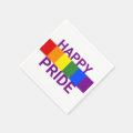 Happy Pride Bold Rainbow Flag Party Napkins | Zazzle