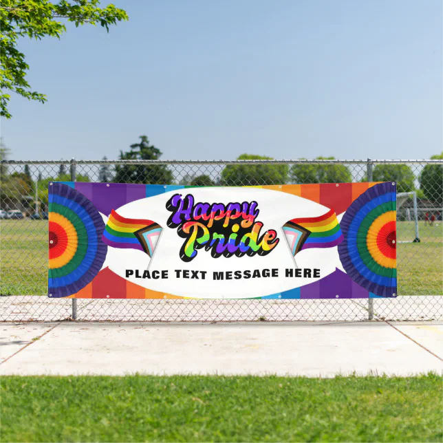 HAPPY PRIDE LGBTQIA+ Gay Parade-Wall Personalized Banner | Zazzle