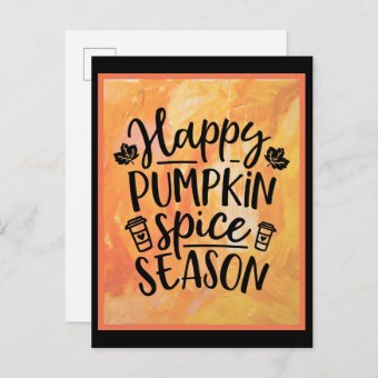 Happy Pumpkin Spice Season Cute Fall Postcard | Zazzle
