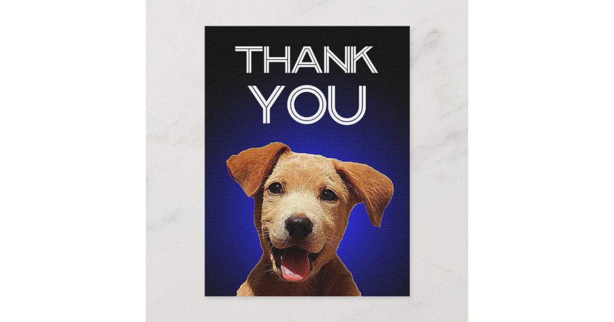 Happy Puppy Thank You Postcard | Zazzle