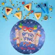 Happy Purim Blue Megillah Grogger Hamantaschen Paper Plates | Zazzle