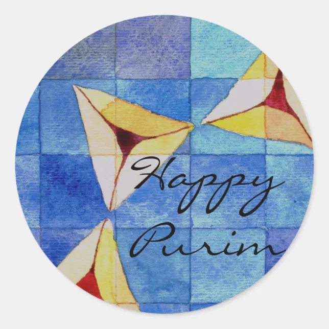 Happy Purim Classic Round Sticker | Zazzle