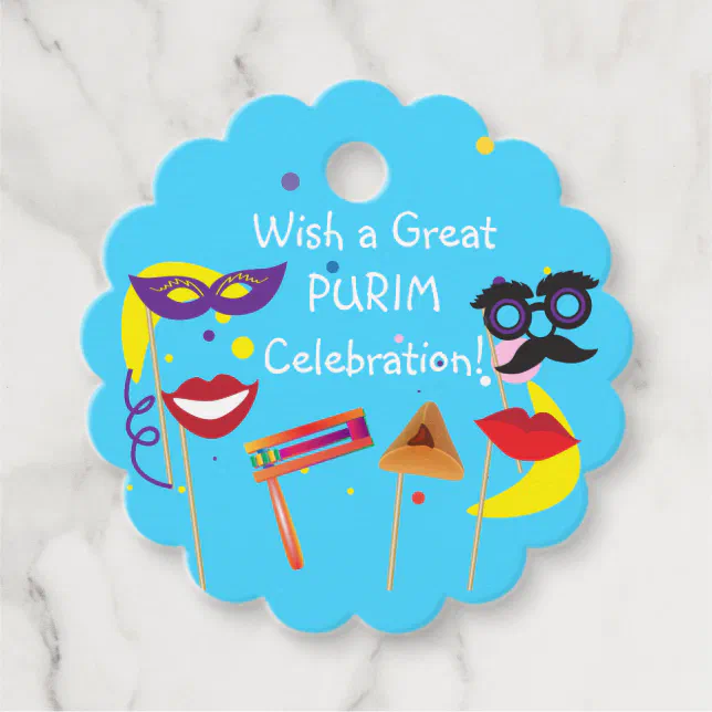 Happy Purim Festival Kids Party Holiday Gifts Favor Tags | Zazzle