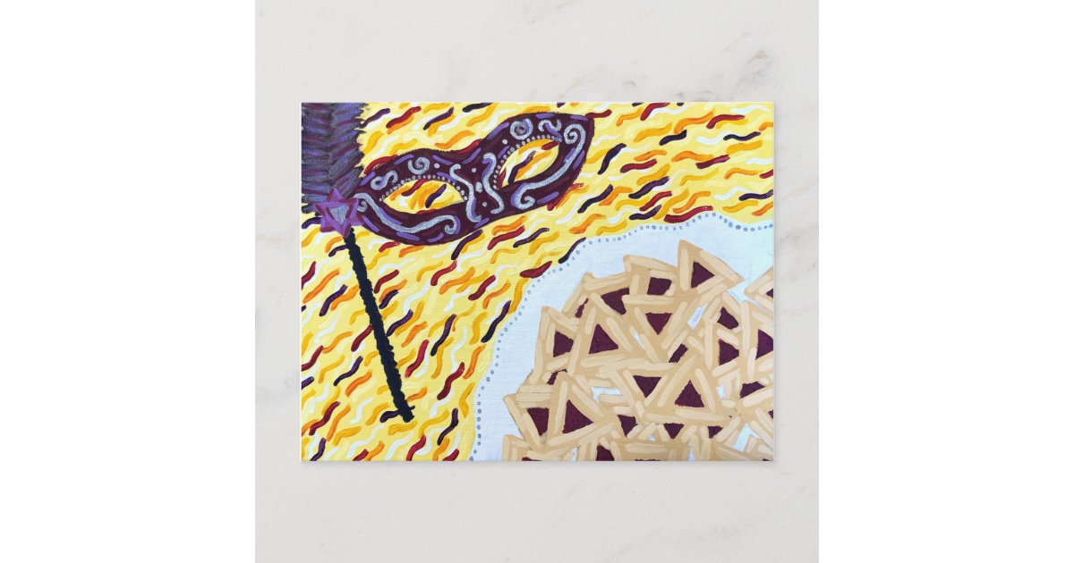 Happy Purim Painting Postcard | Zazzle