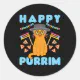 Happy Purrim Purim Cat Jewish Holiday Classic Round Sticker | Zazzle