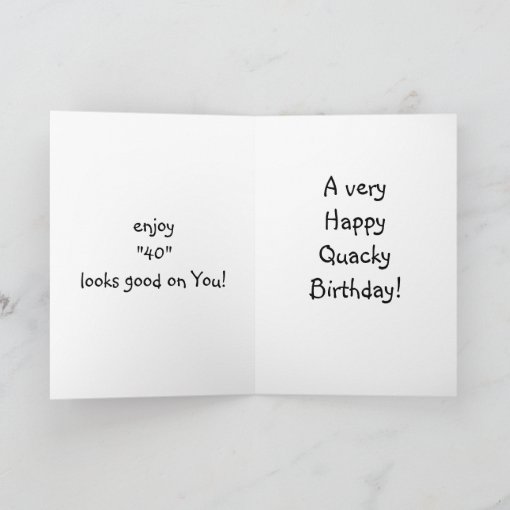 HAPPY QUACKY GROUP CARD FOR 40th | Zazzle