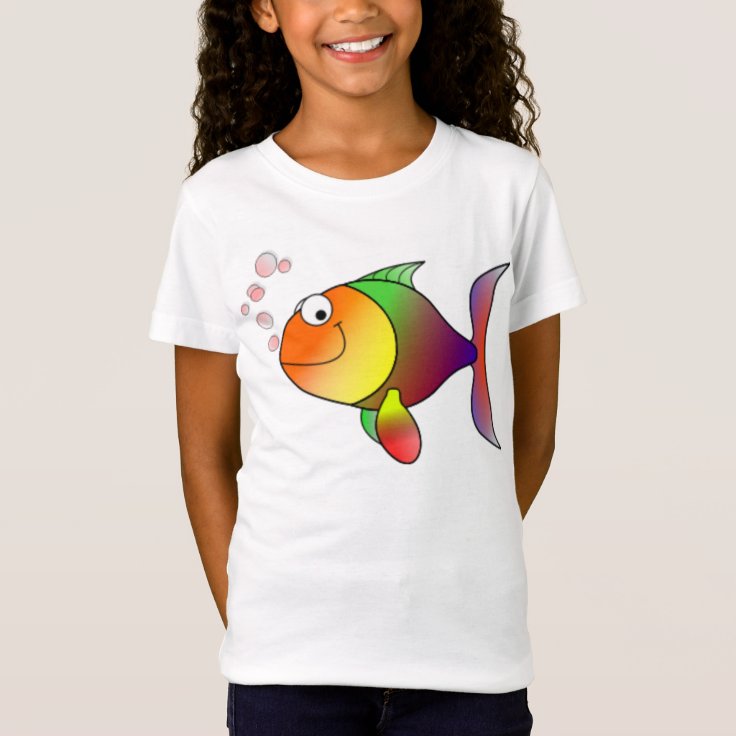 Happy Rainbow Fish T-Shirt | Zazzle