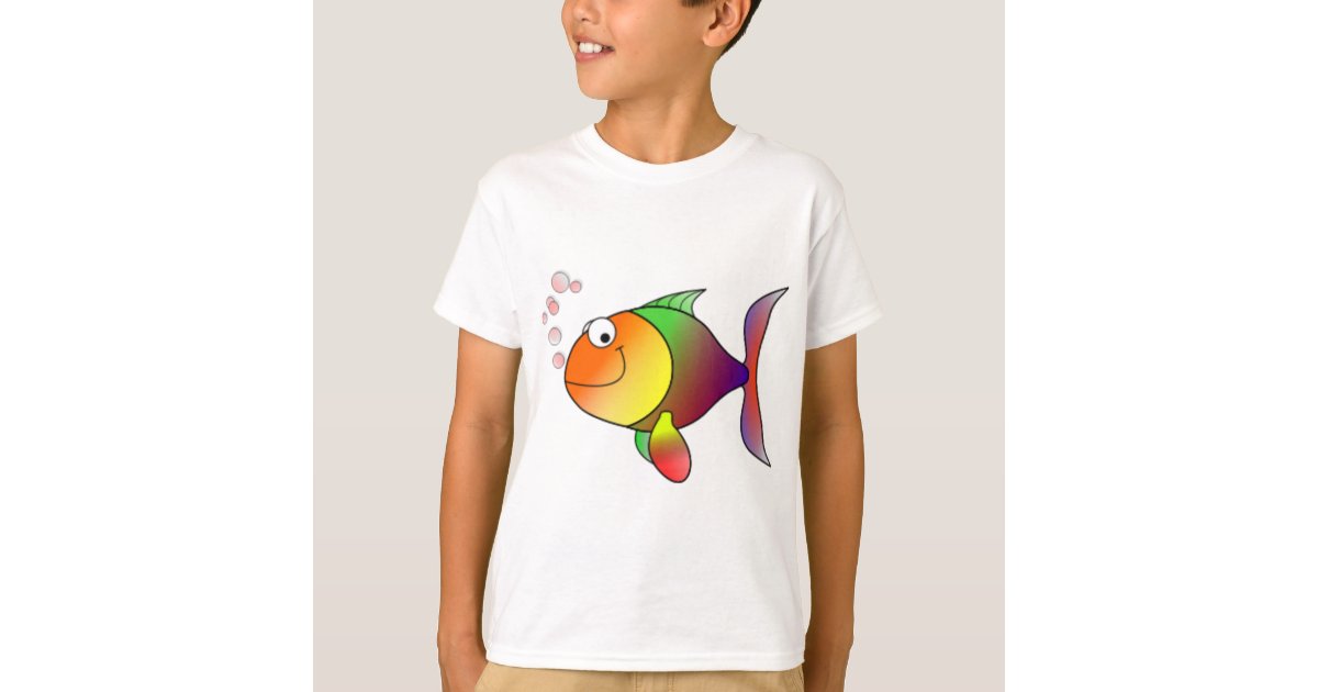 Happy Rainbow Fish T-Shirt | Zazzle.com