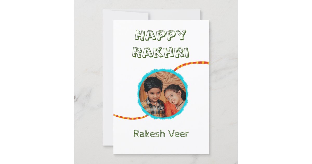 Happy Rakhri veer photo card , Rakhi | Zazzle