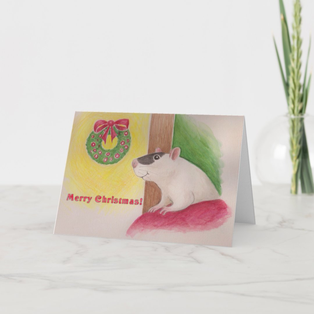 Happy Rat Christmas Card | Zazzle