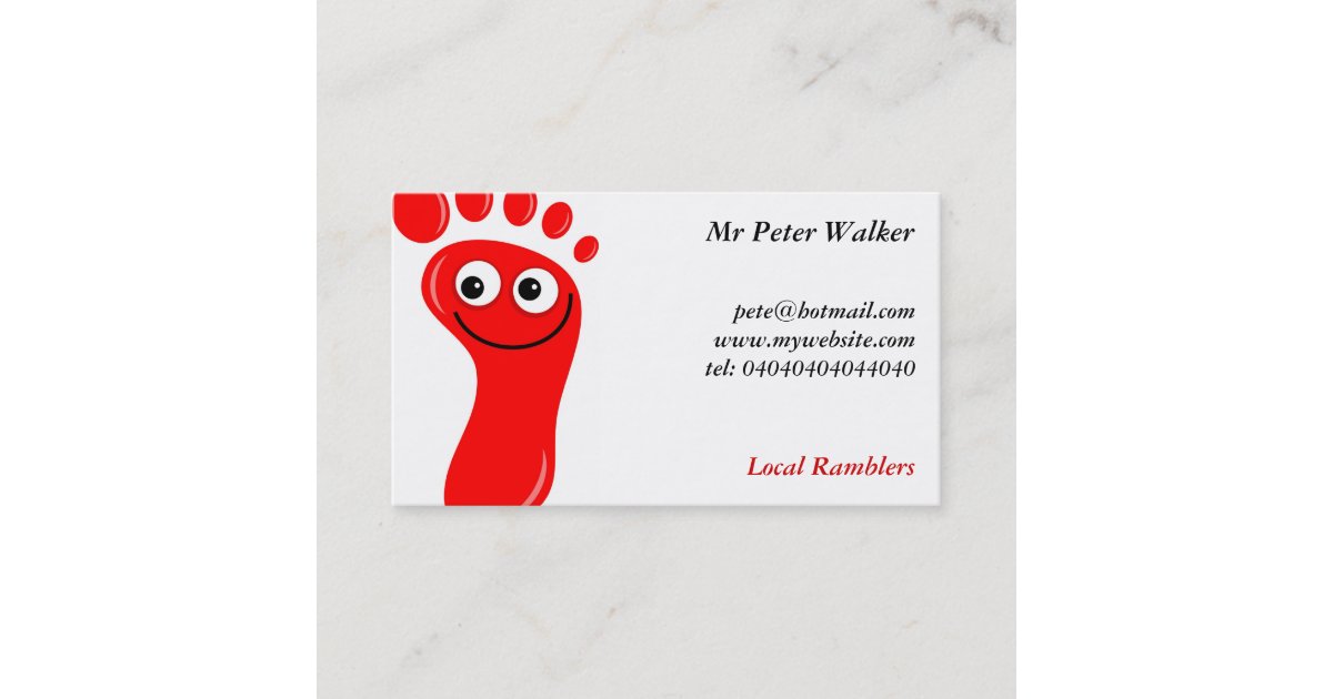 Happy Red Feet Business Card | Zazzle