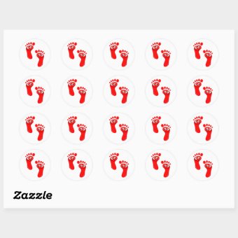 Happy Red Feet Classic Round Sticker | Zazzle
