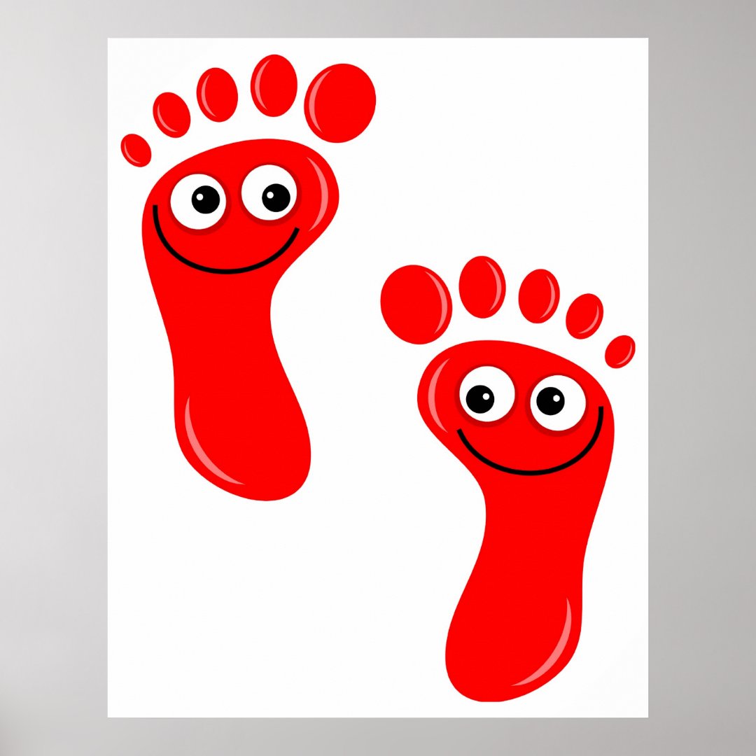 Happy Red Feet Poster | Zazzle