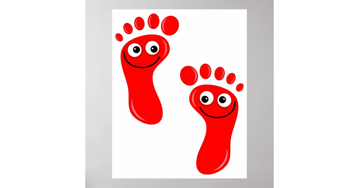 Happy Red Feet Poster | Zazzle