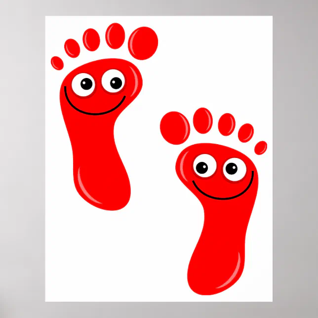 Happy Red Feet Poster | Zazzle