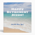 Happy Retirement Beach Photo Scrapbook 3 Ring Binder | Zazzle