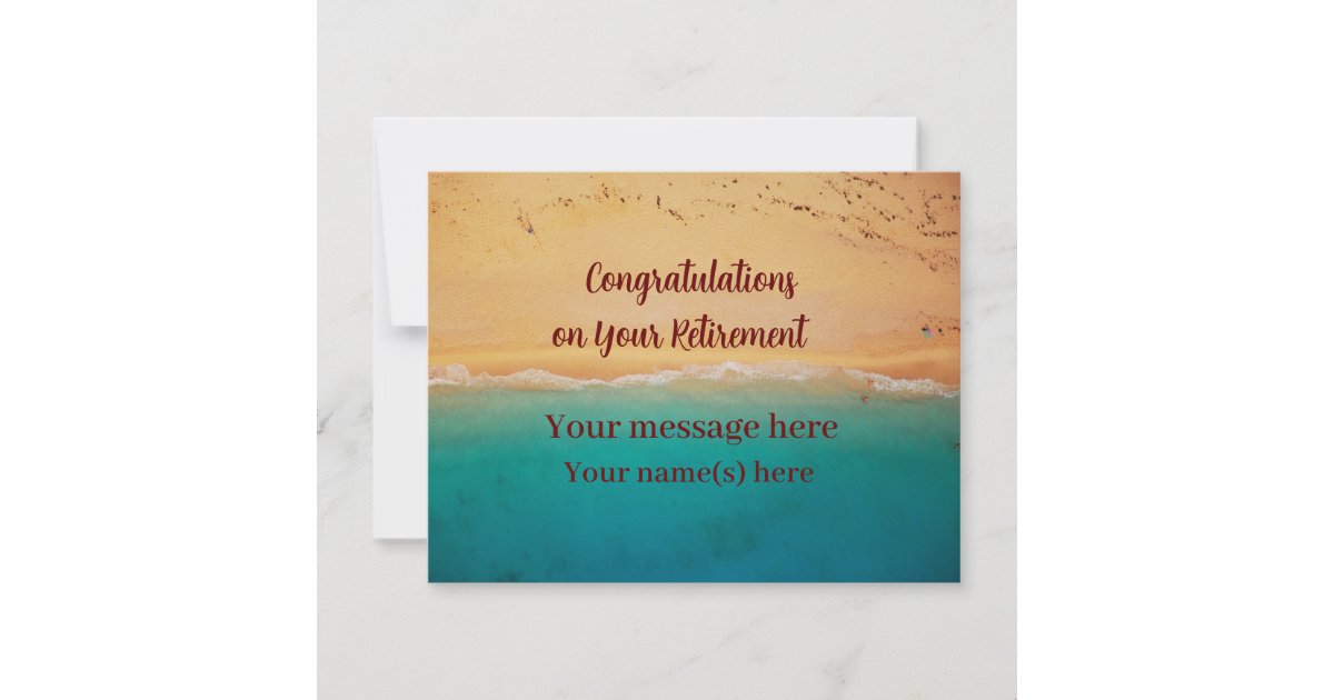 Happy Retirement Birthday Simple Image Landscape Note Card | Zazzle