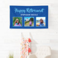Happy Retirement Blue Multiple Photos Banner | Zazzle