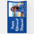 Happy Retirement Blue Photo Retirement Party Banner | Zazzle