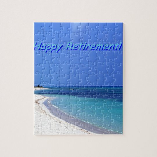 Happy Retirement - Blue sky, blue ocean Jigsaw Puzzle | Zazzle.com