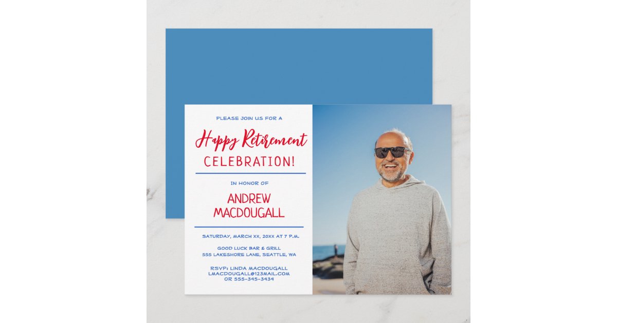 Happy Retirement Celebration Party Photo Invitation | Zazzle