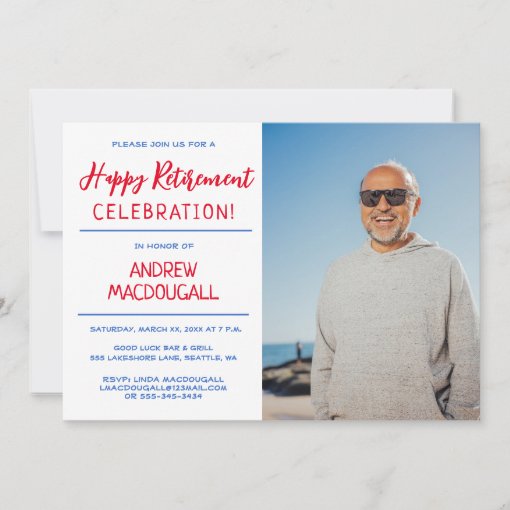 Happy Retirement Celebration Party Photo Invitation | Zazzle