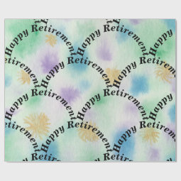 Happy Retirement Colorful Wrapping Paper | Zazzle
