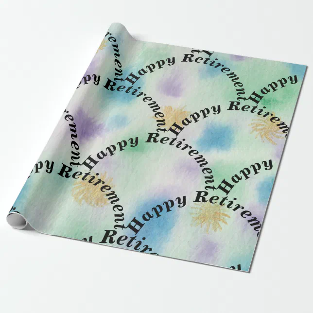 Happy Retirement Colorful Wrapping Paper | Zazzle