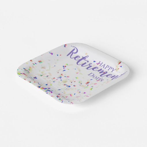 Happy Retirement Confetti Paper Plate | Zazzle