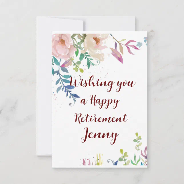 Happy Retirement Congratulations Floral Wishes | Zazzle