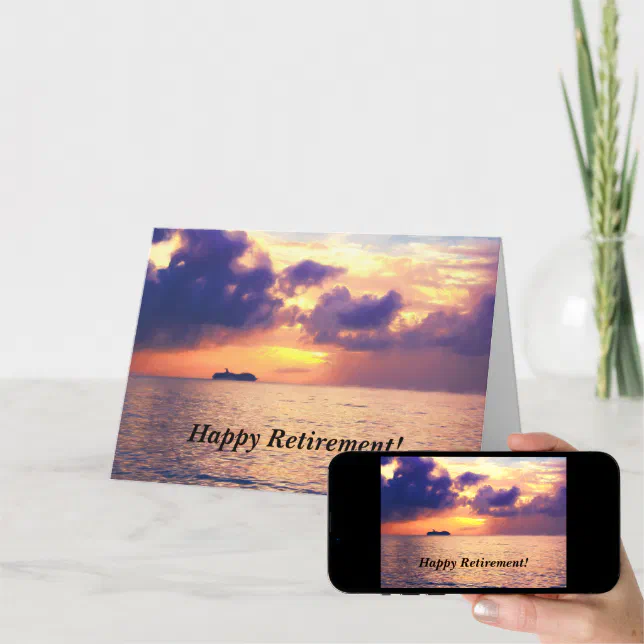 Happy Retirement Cruise In Sunset Card | Zazzle