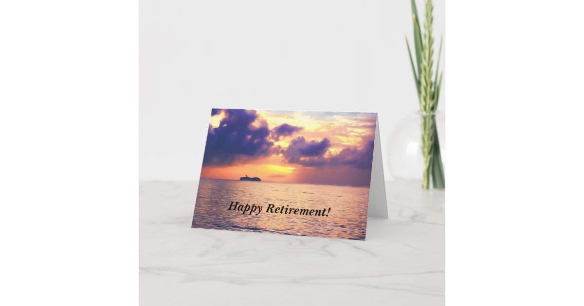 Happy Retirement Cruise In Sunset Card | Zazzle