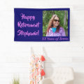 Happy Retirement Dark Purple Photo Retirement Banner | Zazzle