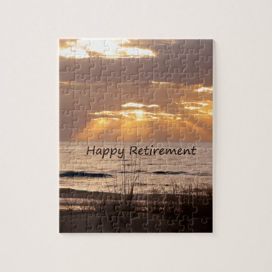 Happy Retirement - Florida Ocean Sunset Jigsaw Puzzle | Zazzle.com