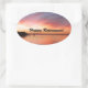 Happy Retirement Florida Sunset Oval Sticker | Zazzle