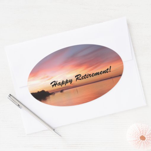 Happy Retirement Florida Sunset Oval Sticker | Zazzle