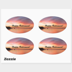 Happy Retirement Florida Sunset Oval Sticker | Zazzle