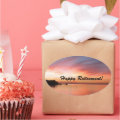 Happy Retirement Florida Sunset Oval Sticker | Zazzle