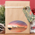 Happy Retirement Florida Sunset Oval Sticker | Zazzle