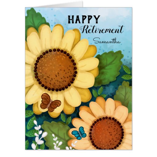 Happy Retirement Flower Garden Greeting Card | Zazzle